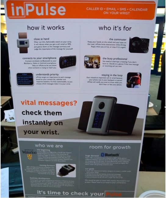 Poster of early prototype of the "inPulse" BlackBerry smartwatch