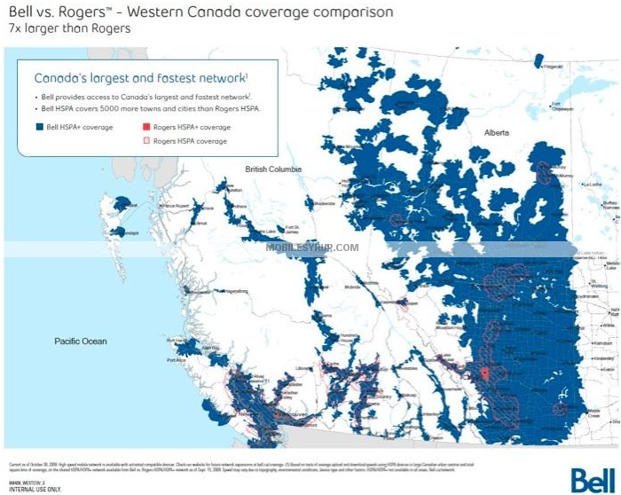 According to Bell's coloured map, they dominate over Rogers when it ...