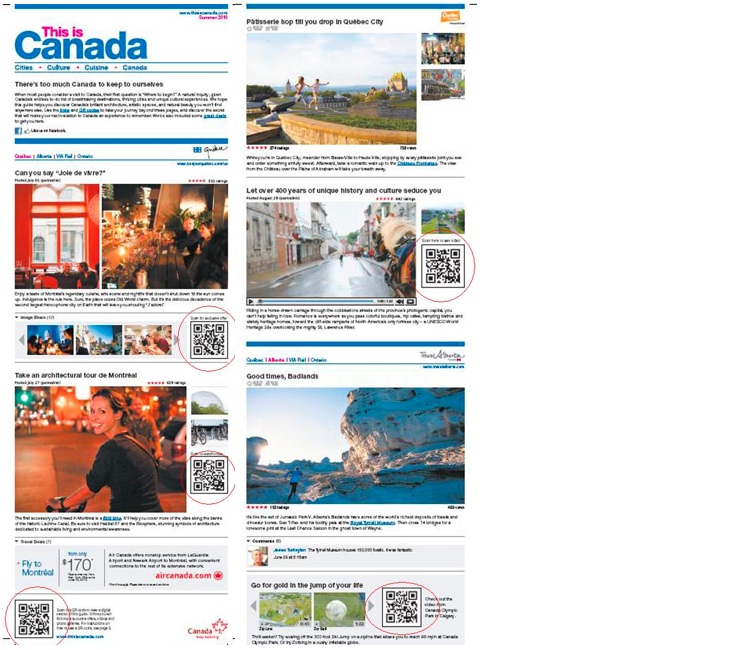"This is Canada" hits US papers with QR codes