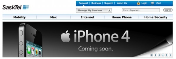 iPhone 4 "coming soon" to SaskTel