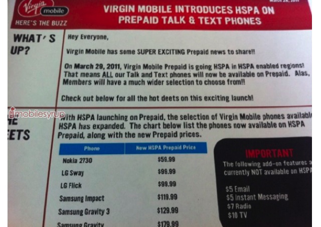 Virgin puts Talk & Text HSPA devices on Prepaid