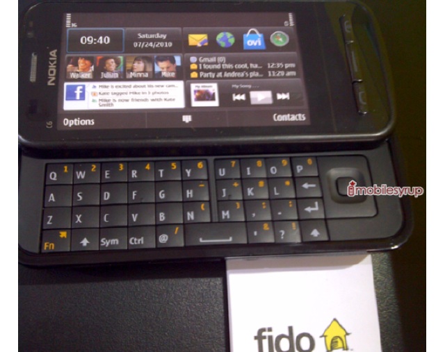 Fido to release the Nokia C6 at $275