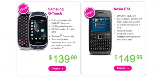 Mobilicity releases the Nokia E73 and the Samsung G-Touch