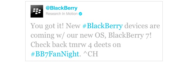RIM to announce new BlackBerry devices running OS 7 tomorrow