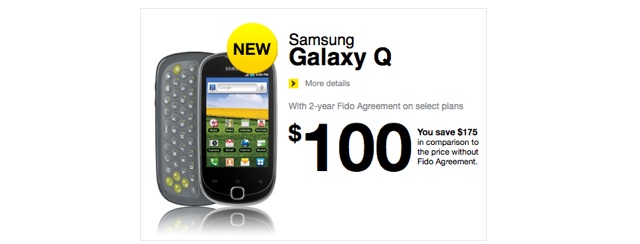 Fido launches the Samsung Galaxy Q - MobileSyrup