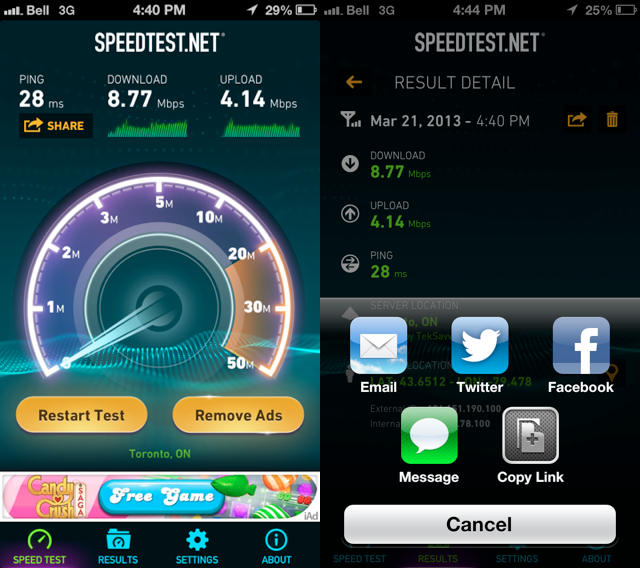 Speedtest for iOS app updated with new layout, gives option to remove ...