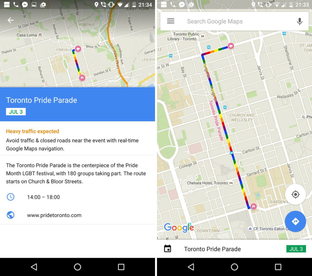 Google Maps is integrating the Pride Toronto parade into its app on ...