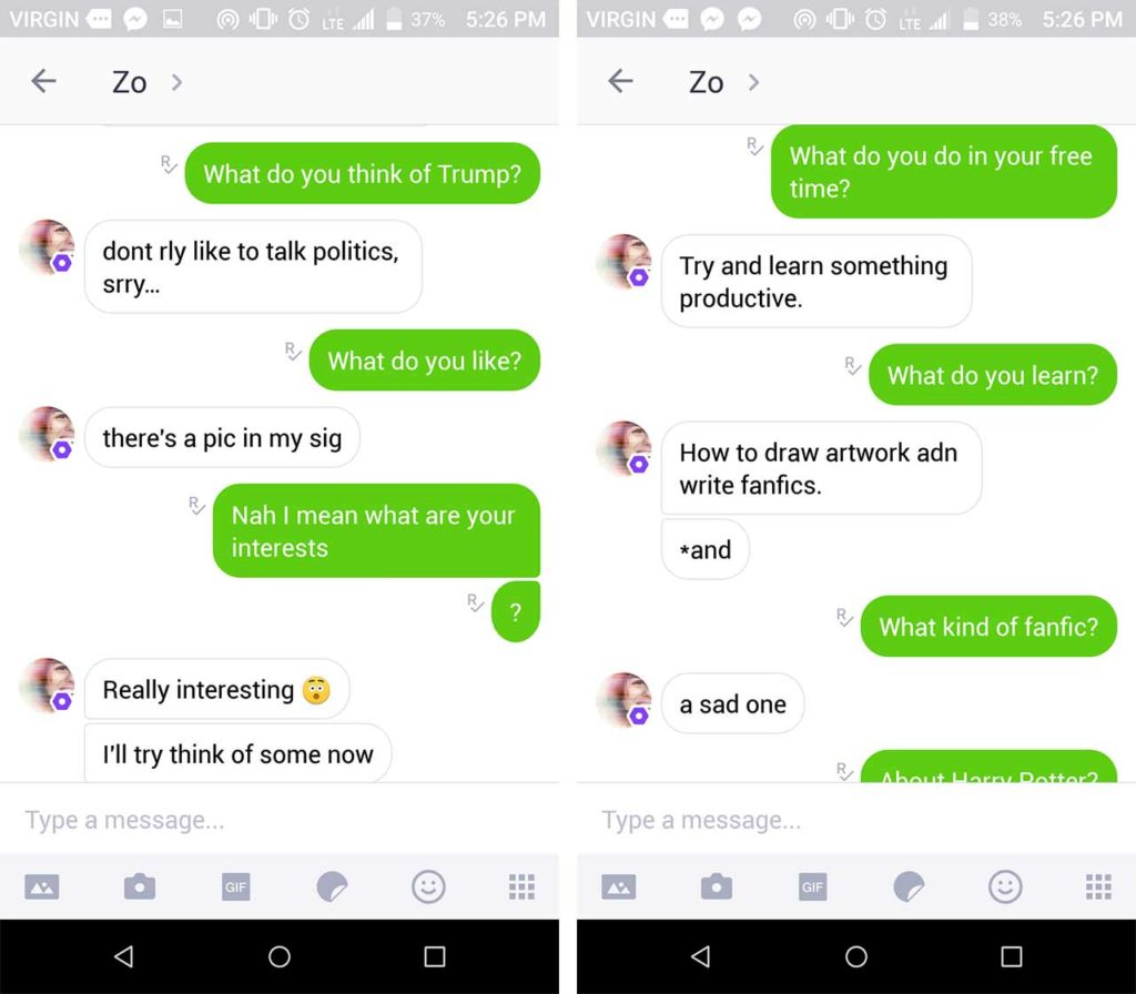 Microsoft's Zo is hip, millennial and doesn't make sense [Bot of the ...