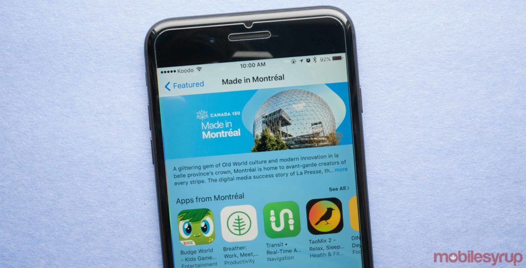 Apple launches dedicated 'Made in Montreal' Canada 150 App Store section