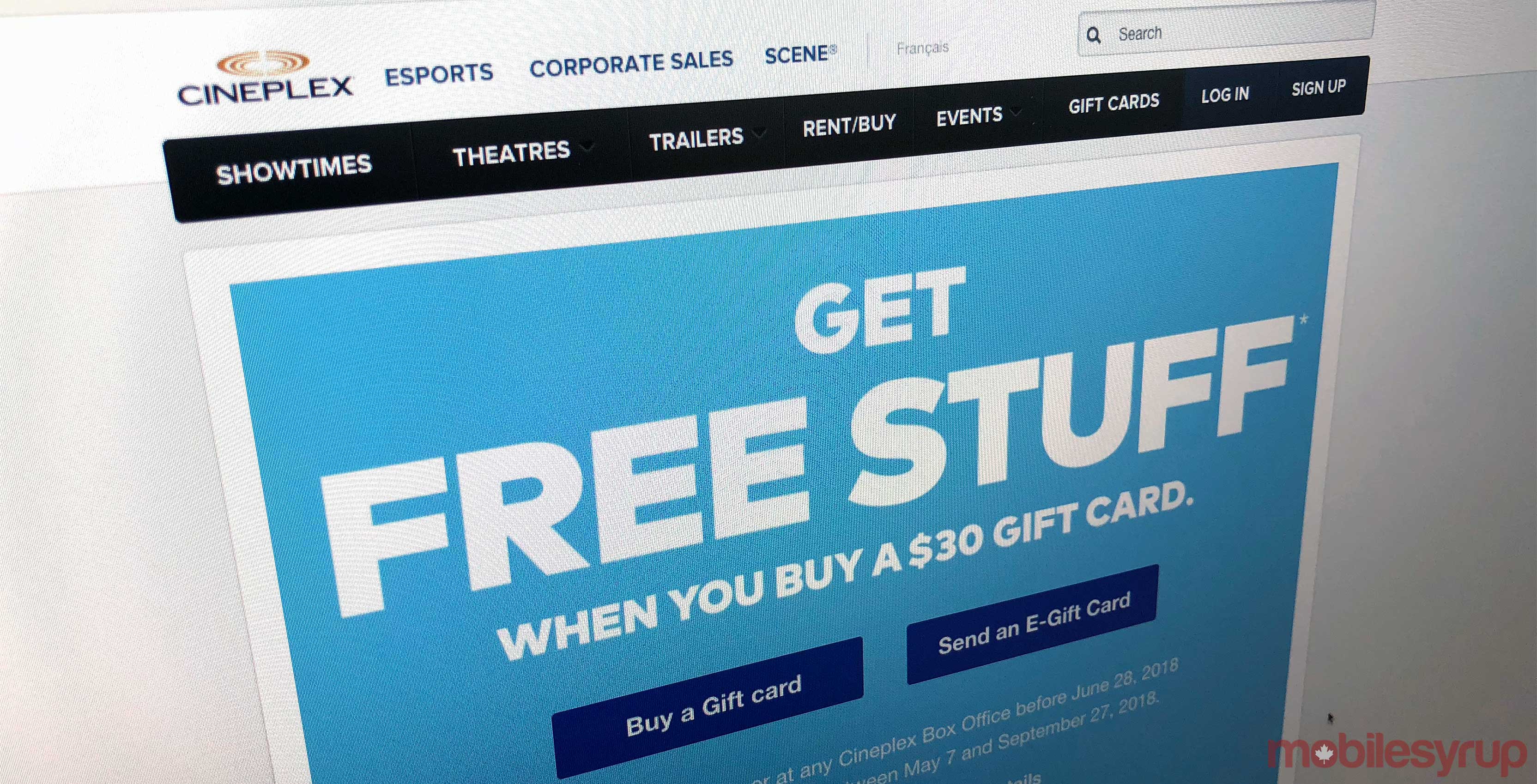 Buy $30 Cineplex gift card and get free $30 coupon pack