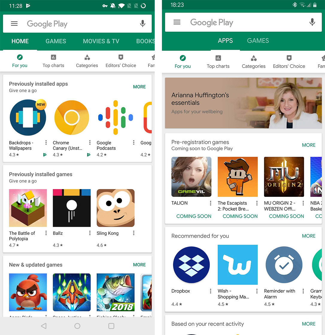 Google tests new Play Store layout with only 'Apps' and 'Games' tabs