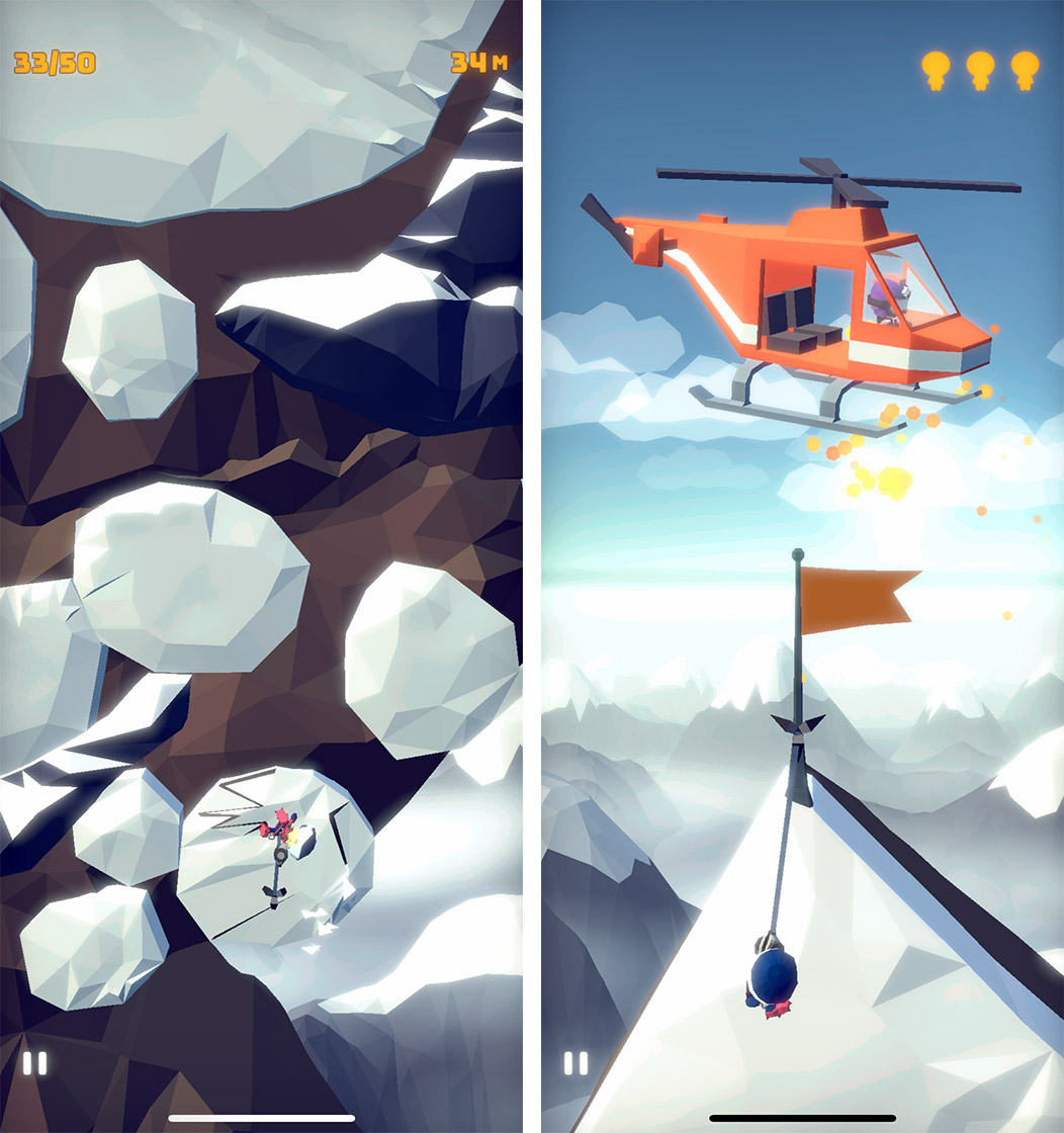 Climb mountains and rescue stranded climbers in 'Hang Line'