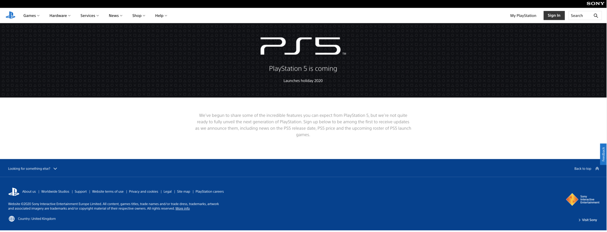Sony PlayStation 5 website launch suggests announcement is incoming