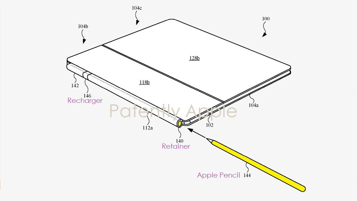 Apple iPad magic Keyboard patent reveals Apple Pencil storage spot in hinge