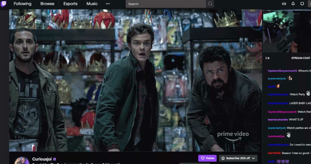 Twitch opens Amazon Prime Video watch parties to all users