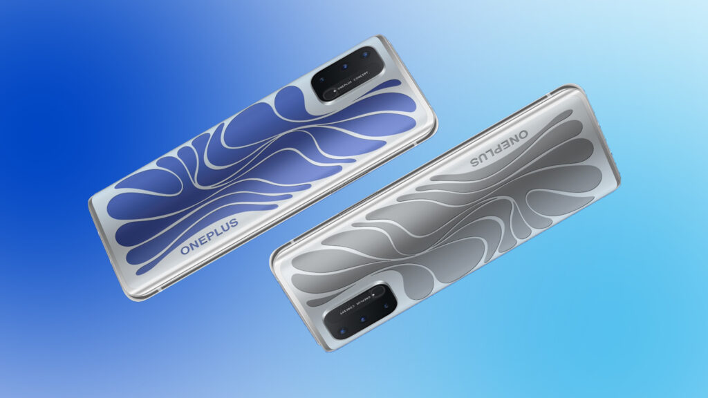 The OnePlus 8T concept phone has a colour changing back panel