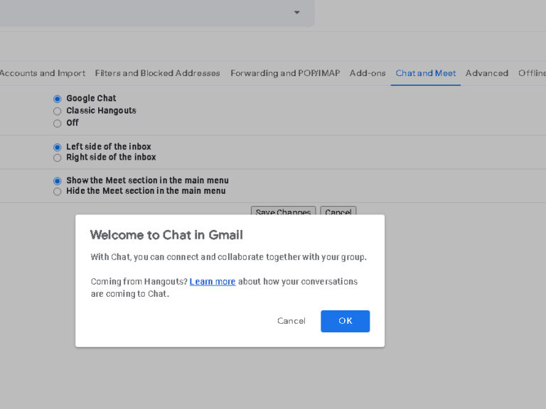 You might have early access to Gmail's integrated chat feature