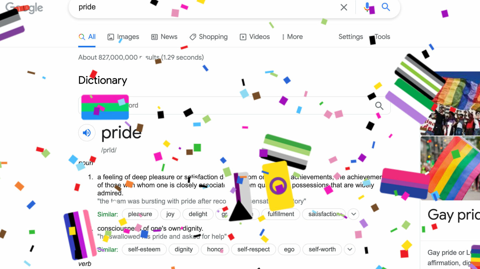 Google's Pride Month easter egg releases confetti and LGBTQ+ flags