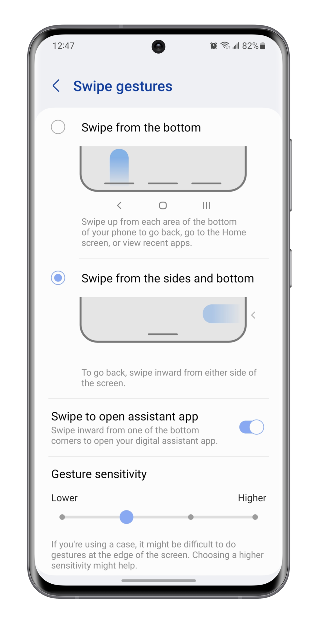 How to enable swipe gesture navigation on your Samsung phone