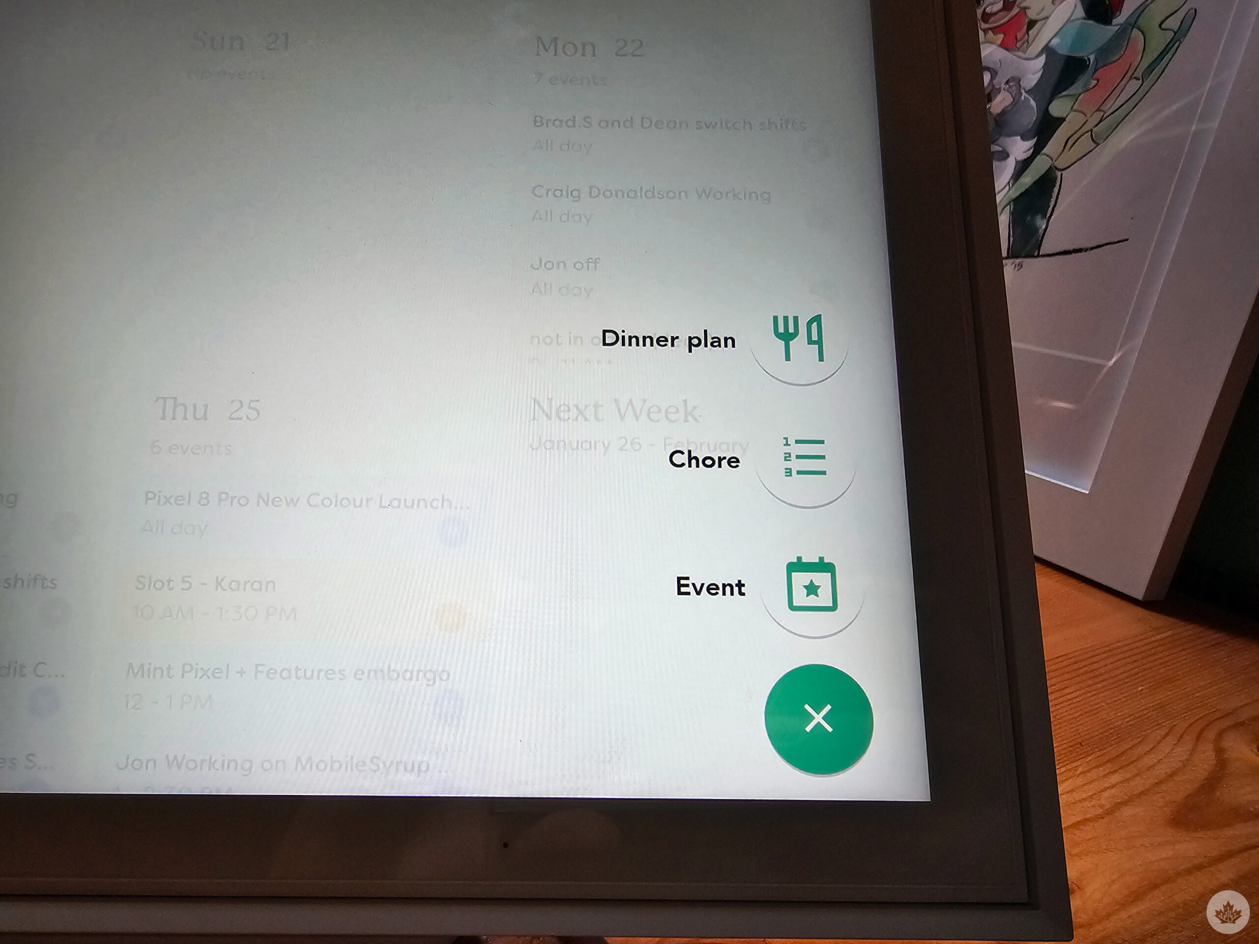 Skylight Calendar is an organization tool that helps me stay on task