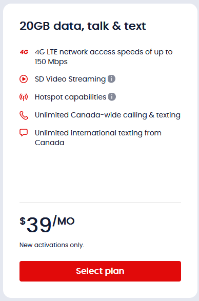 Virgin Plus brings back 20GB 4G plan, but now it costs $5 more