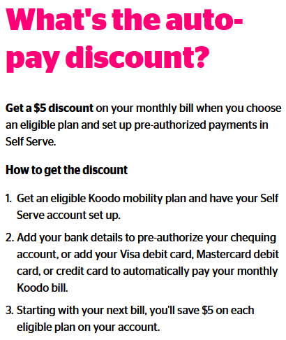 New Koodo plans cost $5 more unless you sign up for autopay