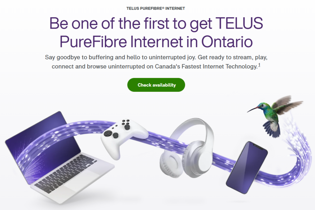 Telus is expanding its PureFibre internet to Ontario, Quebec