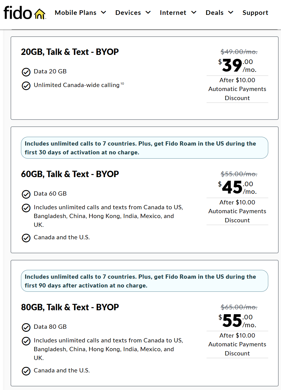 Fido plans get free U.S. roaming, but only for a limited time