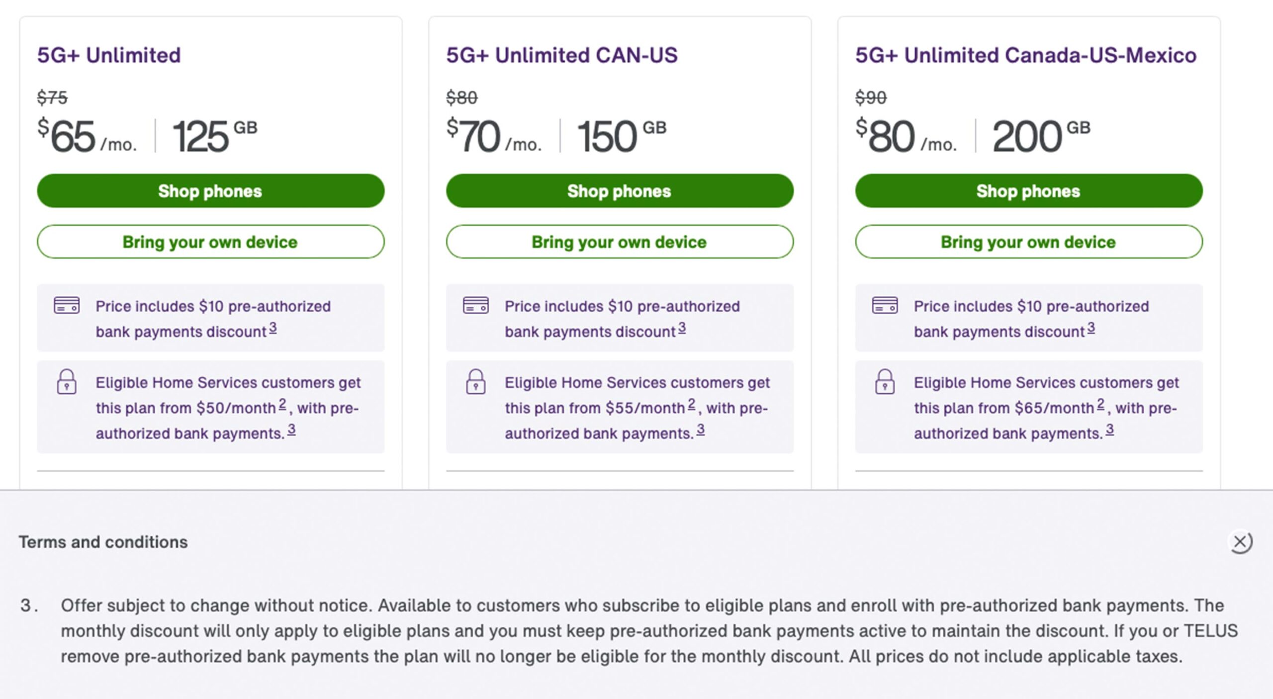 Telus, Koodo autopay more expensive when you use a credit card