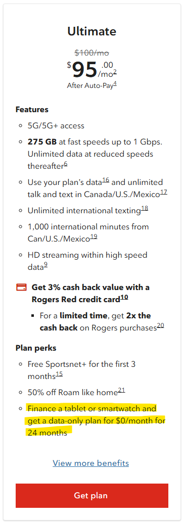 Rogers again offering free watch or tablet data plan when you finance