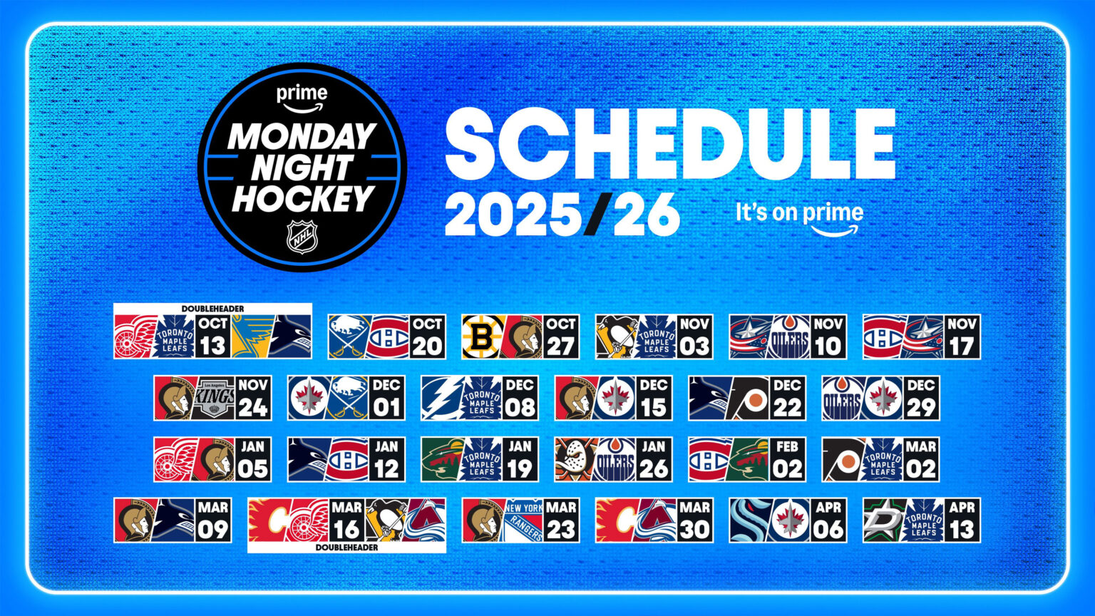 Prime Video Monday Night Hockey returns this fall