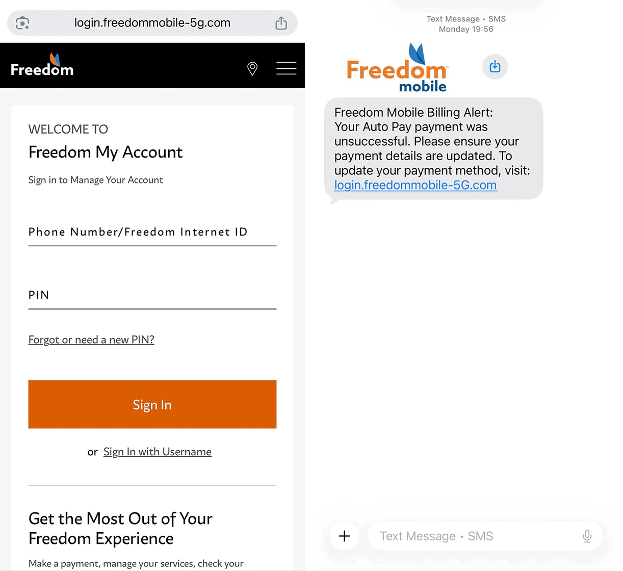 PSA: New scam text targets Freedom Mobile customers