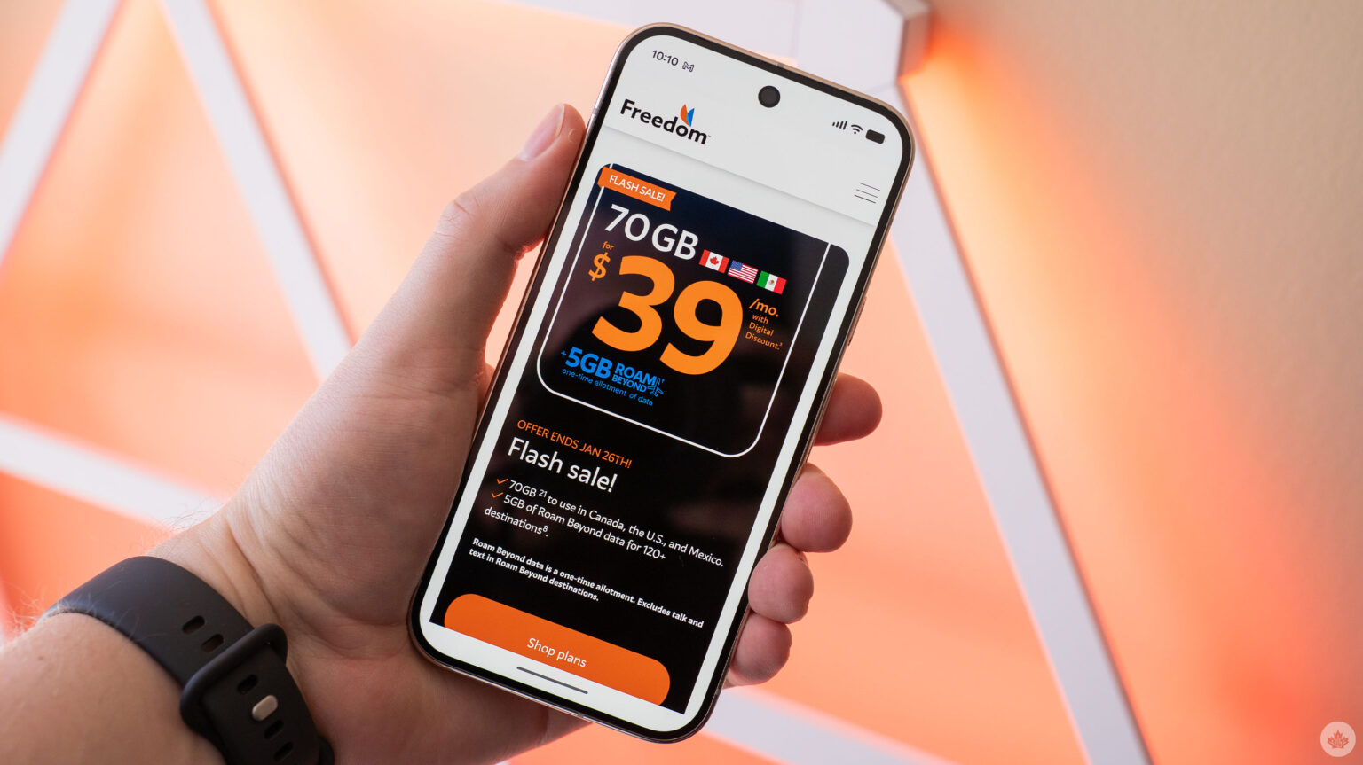 Freedom Mobile flash sale: get $39/70GB CAN/US/MEX plan for limited time