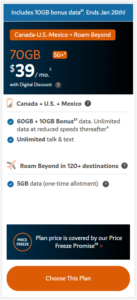 Freedom Mobile flash sale: get $39/70GB CAN/US/MEX plan for limited time